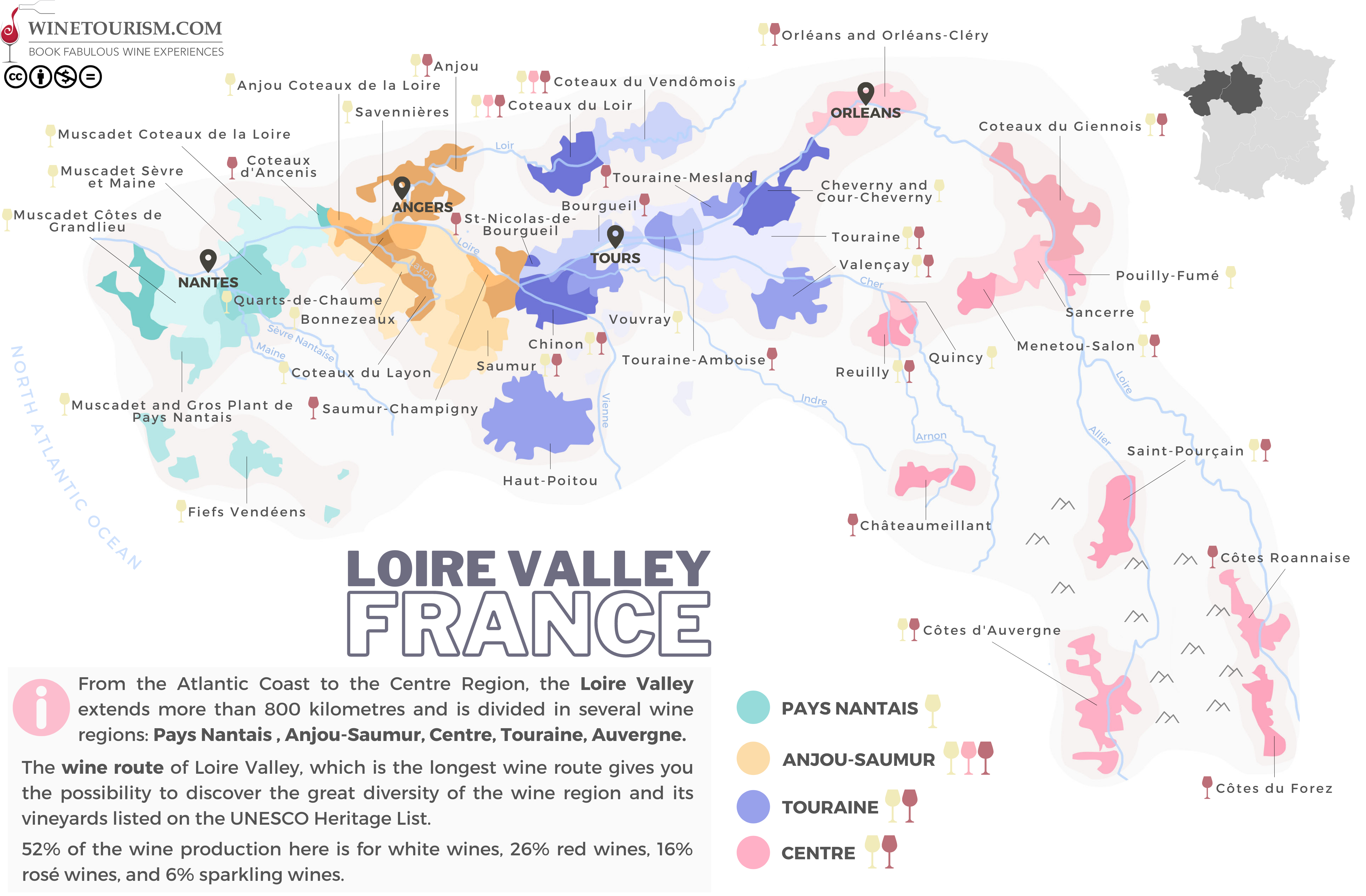 Loire Valley Wine Region France Free Wine Map | Corked News