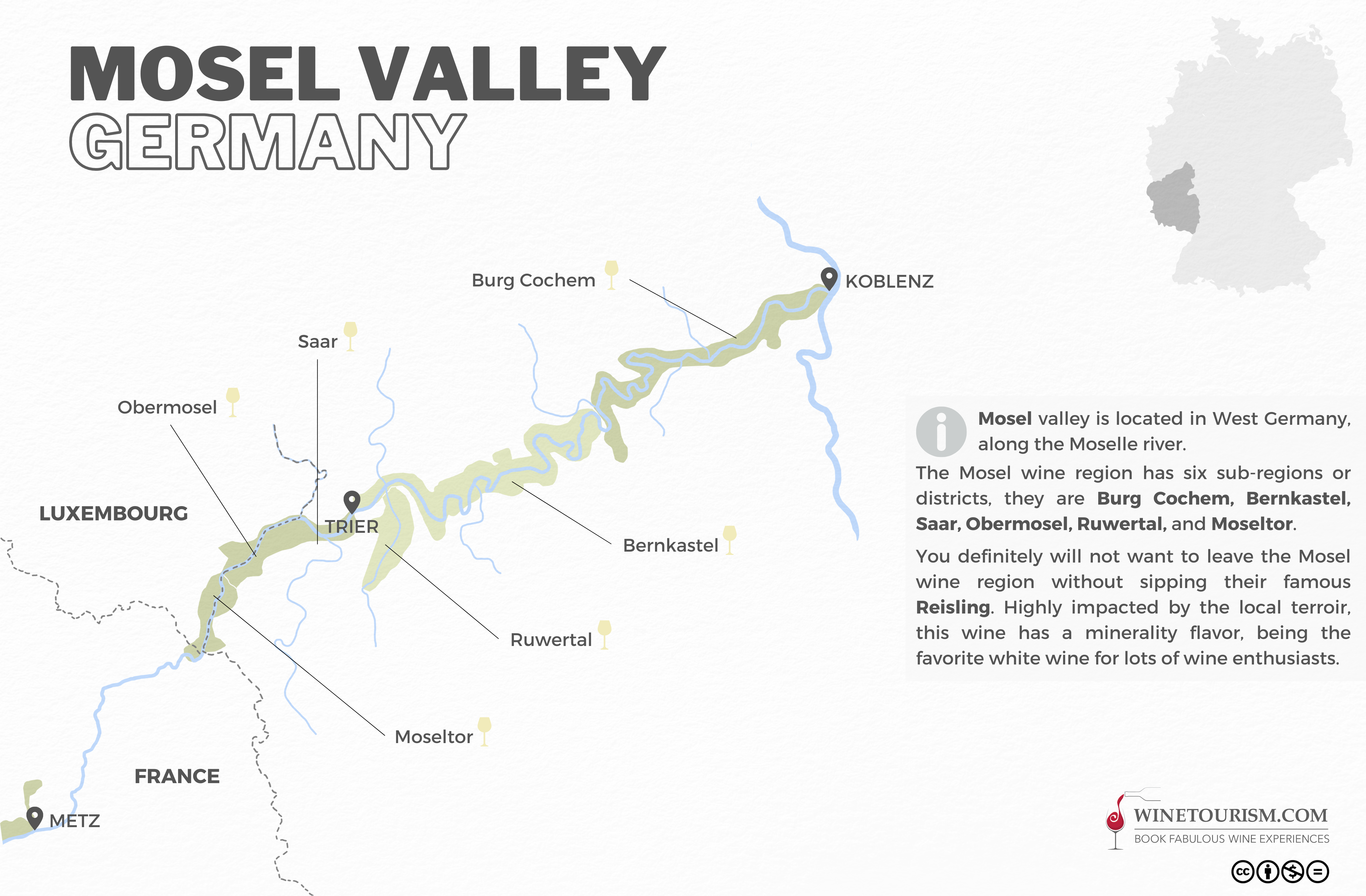 Mosel Valley Wine Region Germany Free Wine Map | Corked News