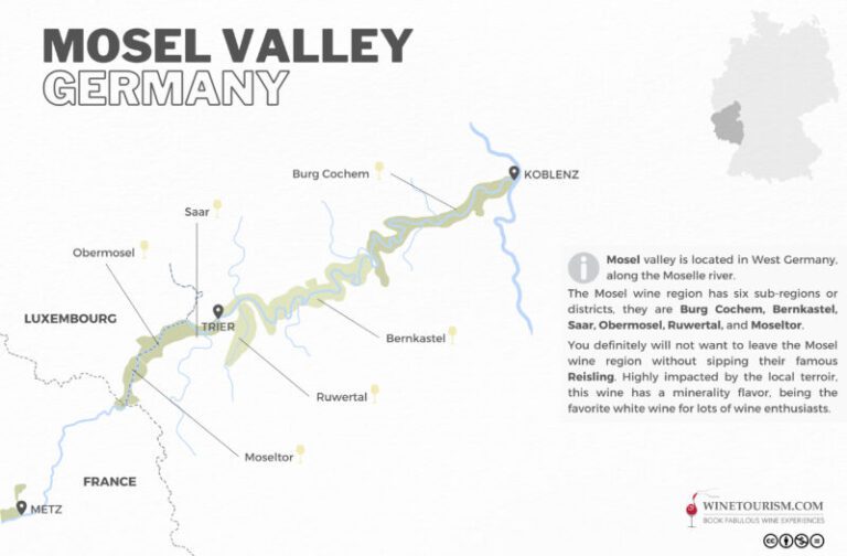 Mosel Valley Wine Region Germany Free Wine Map | Corked News