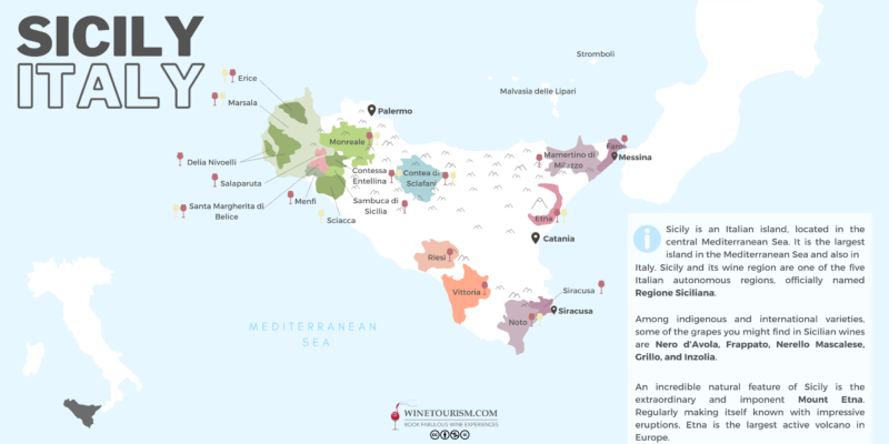 Sicily Wine Region Italy Free Wine Map | Corked News
